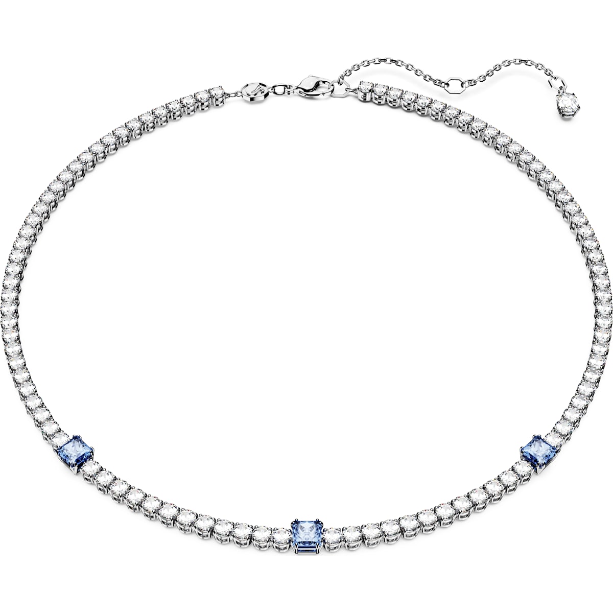 Matrix Tennis necklace, Mixed cuts, Blue, Rhodium plated 5666167 ...